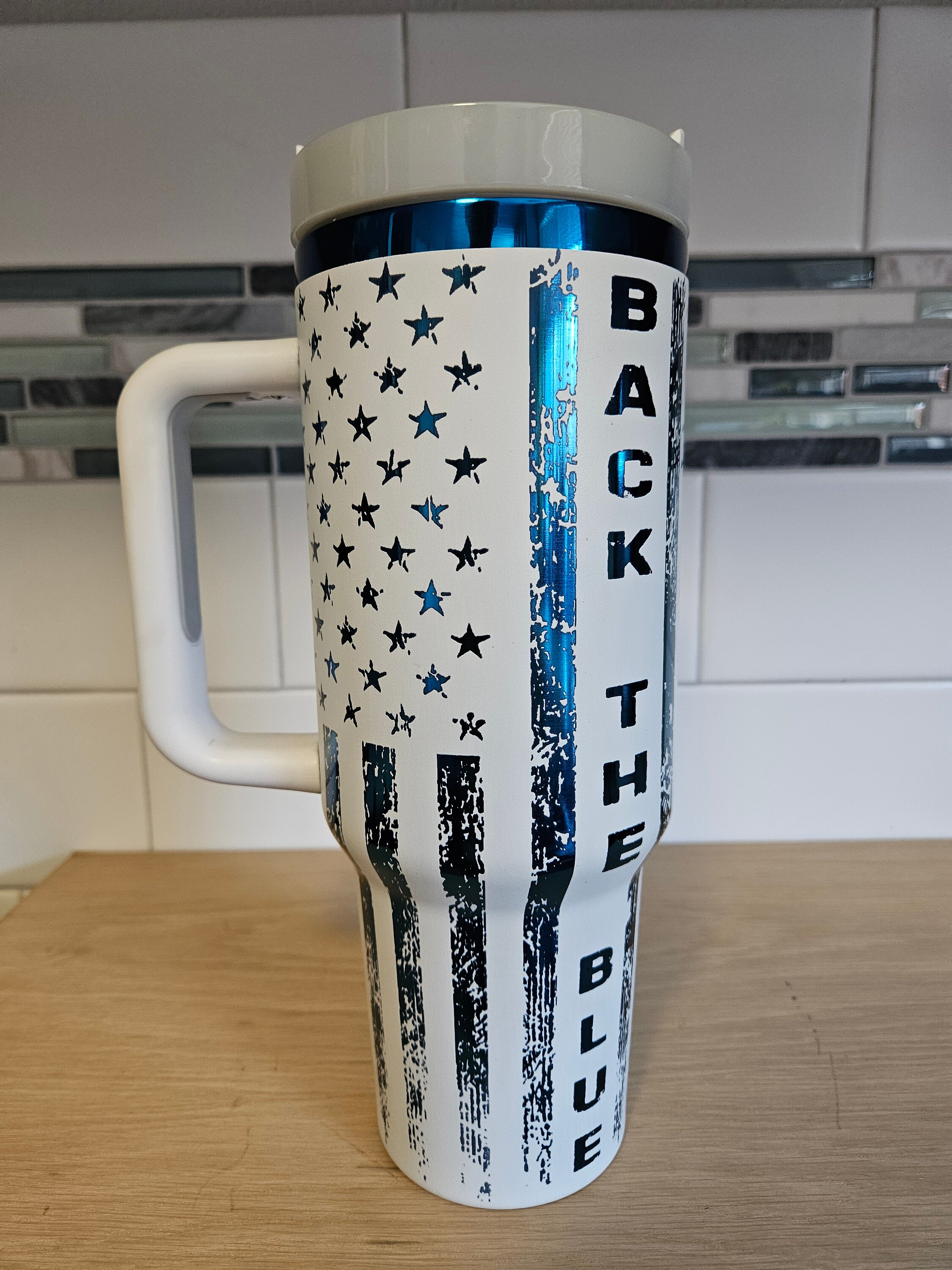 POLICE, Back the Blue 40oz Laser Engraved Tumbler - Etsy