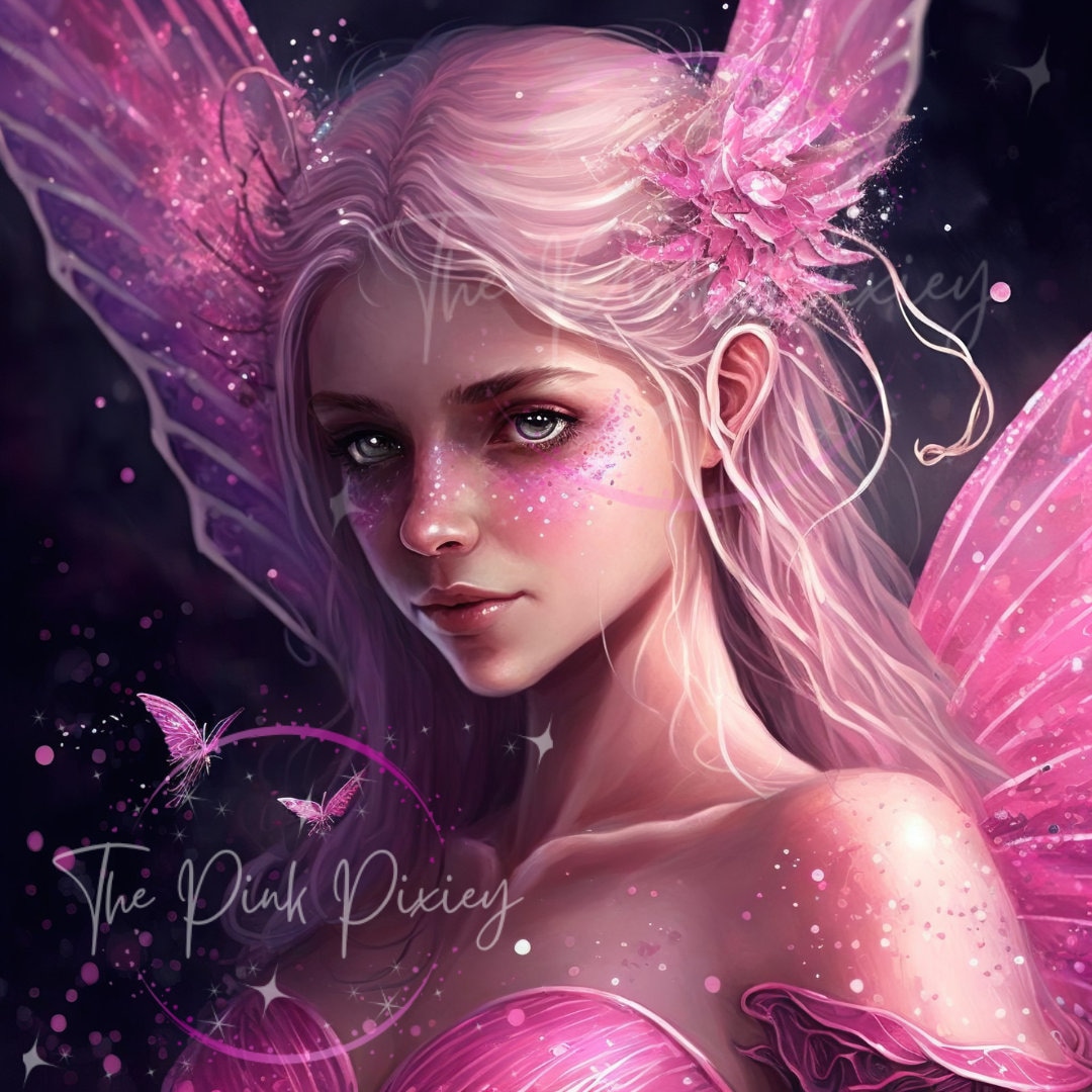 Pink Glitter Fairy Poster - Etsy