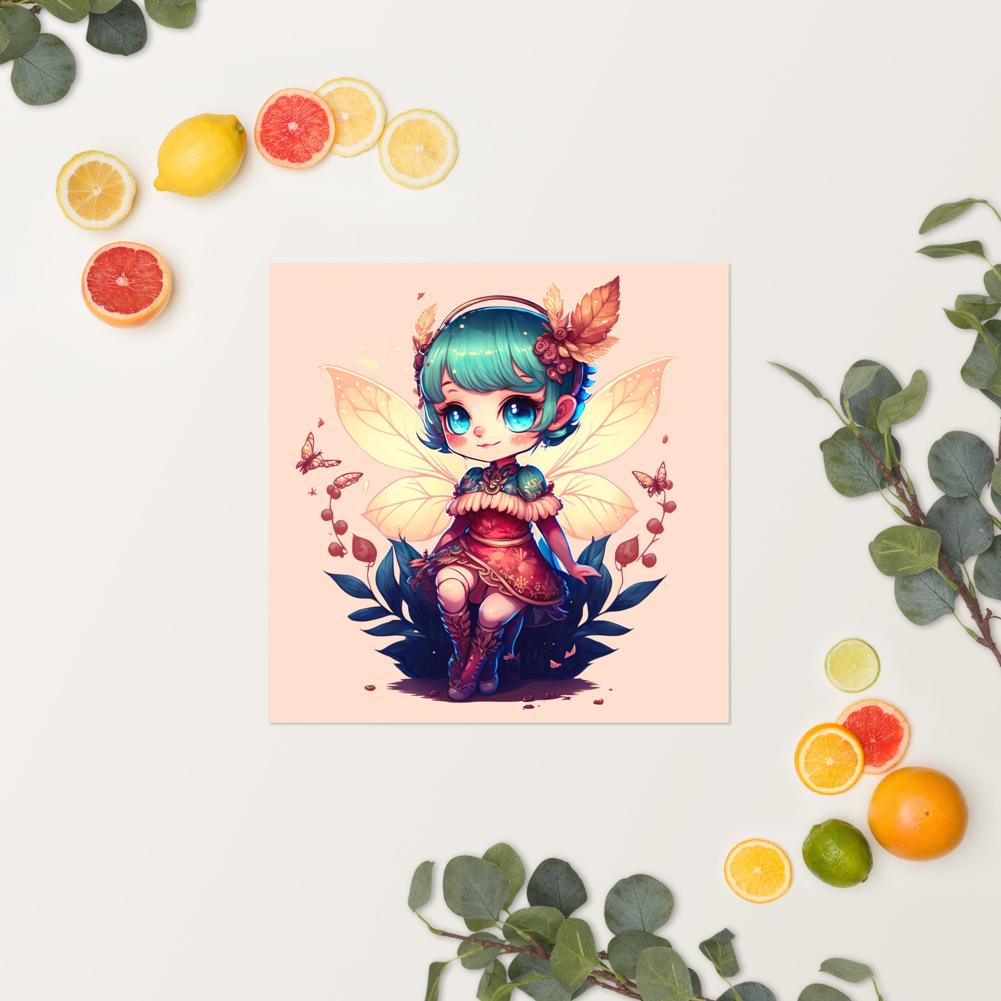 Cute Nature Chibi Fairy Poster - Etsy