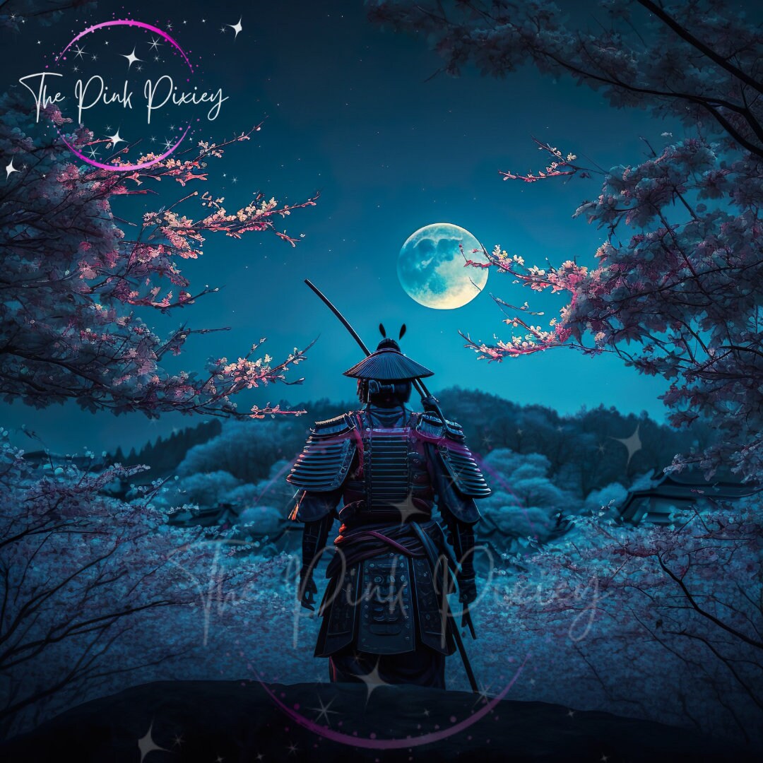 Lone Samurai in a Cherry Blossom Forest Poster - Etsy