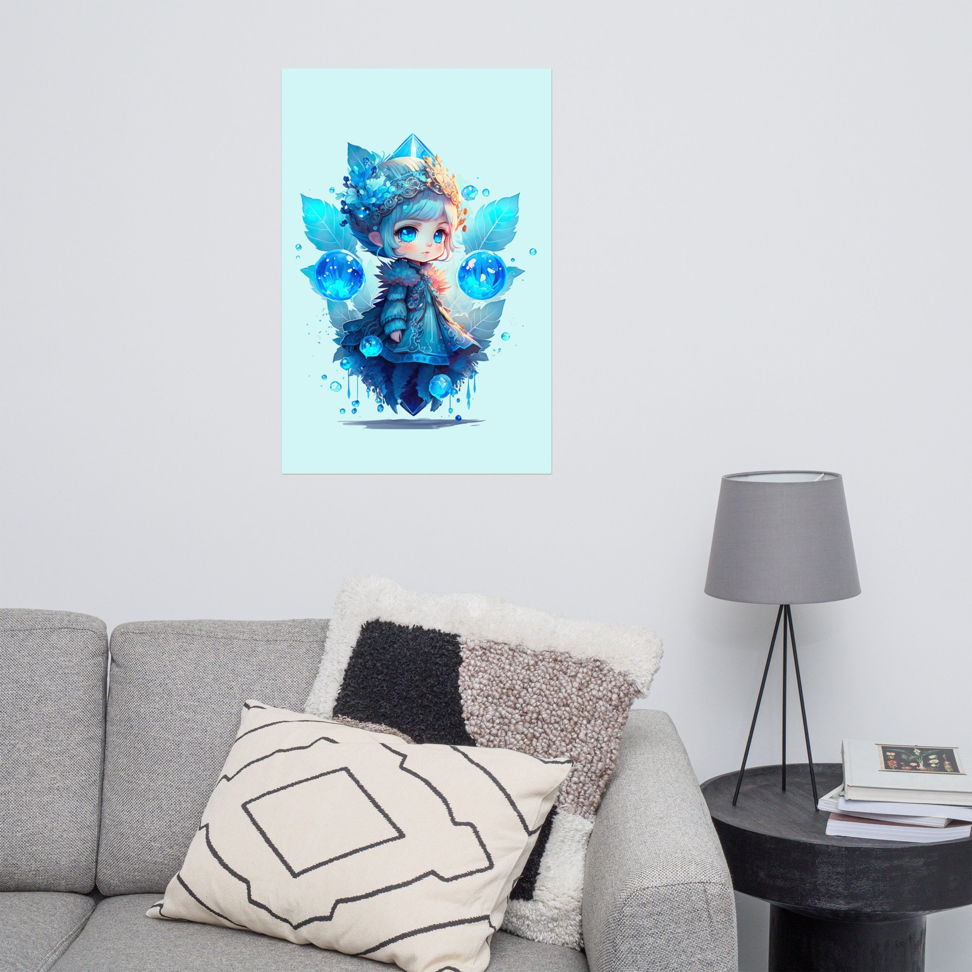 Blue Bubble Water Pixie Poster - Etsy