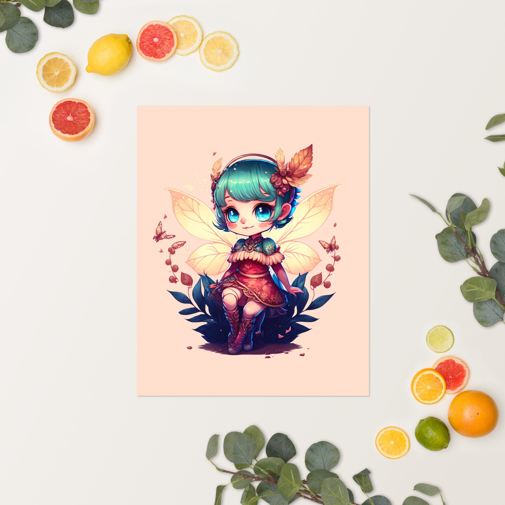 Cute Nature Chibi Fairy Poster - Etsy
