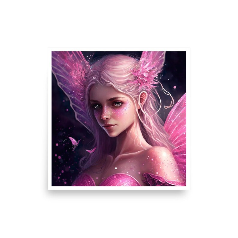 Pink Glitter Fairy Poster - Etsy