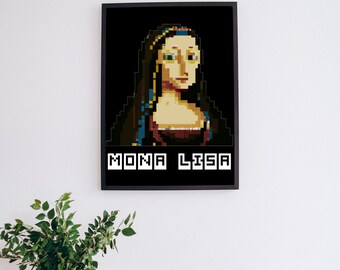 Mona Lisa Pixel Art - Etsy