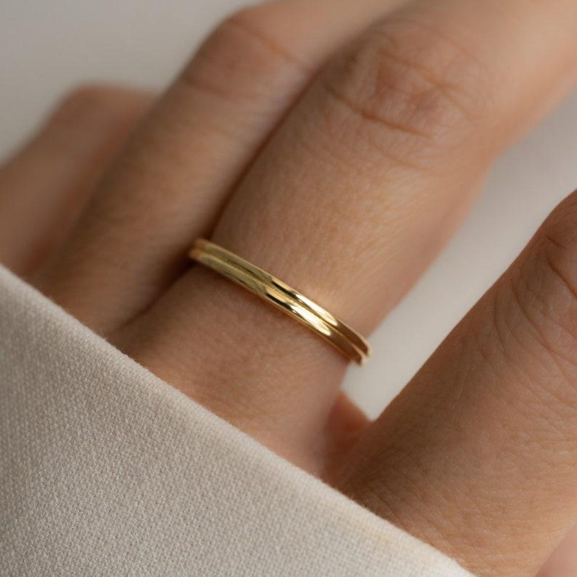 Gold Band, Simple Ring, Minimalist Ring, Dainty Ring, Plain Ring ...