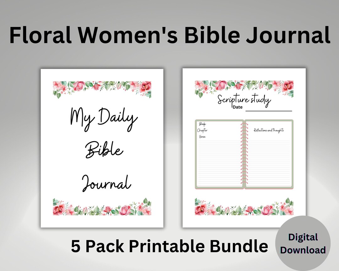 Daily Bible Study and Prayer Journal Scripture Reading Faith-based ...