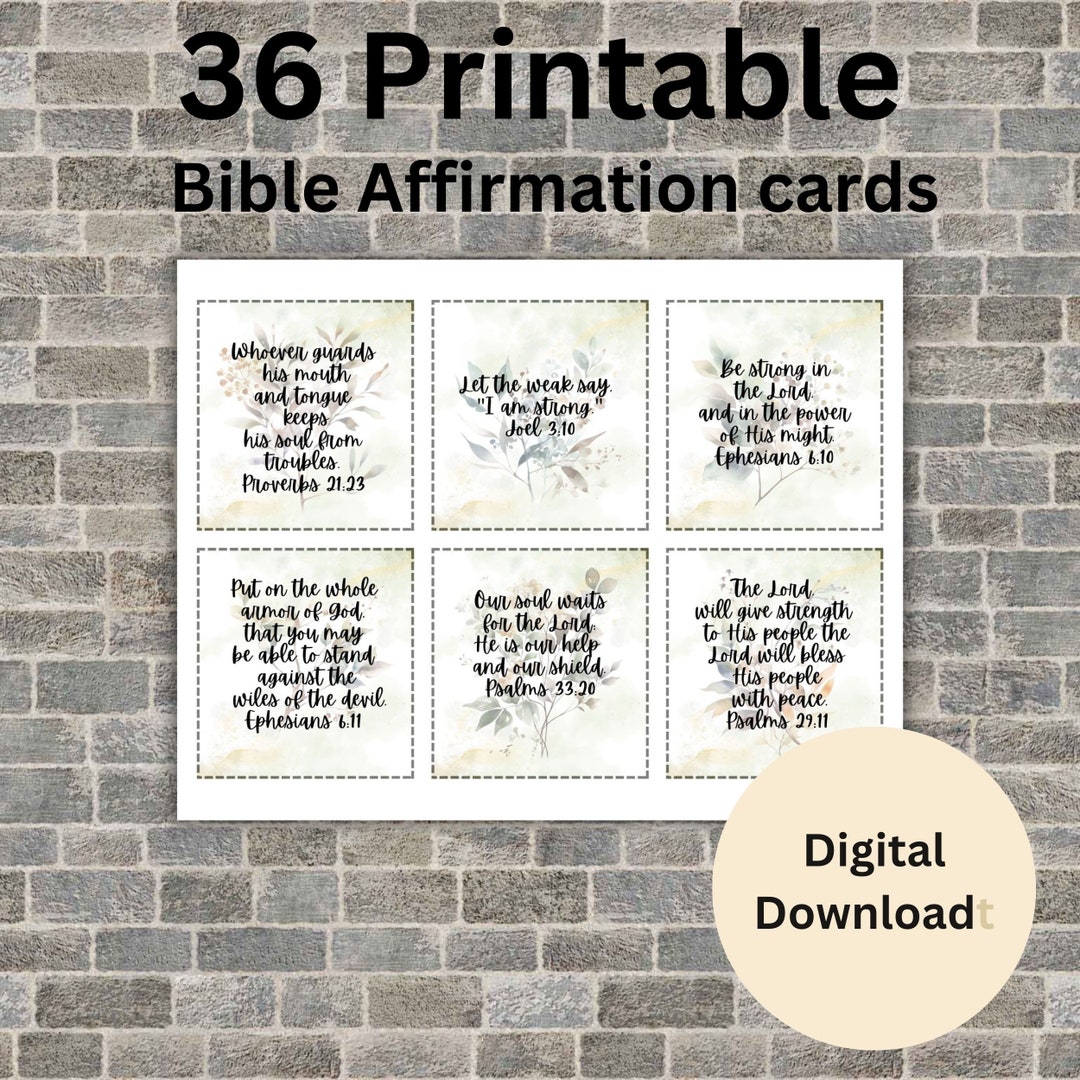 Faith and Inspiration Affirmation Card Bible Scripture Faith Positivity ...
