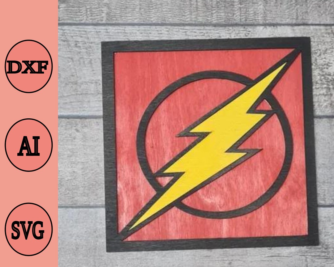 Digital File of a Superhero Logo 2 Layer for Wood Laser - Etsy