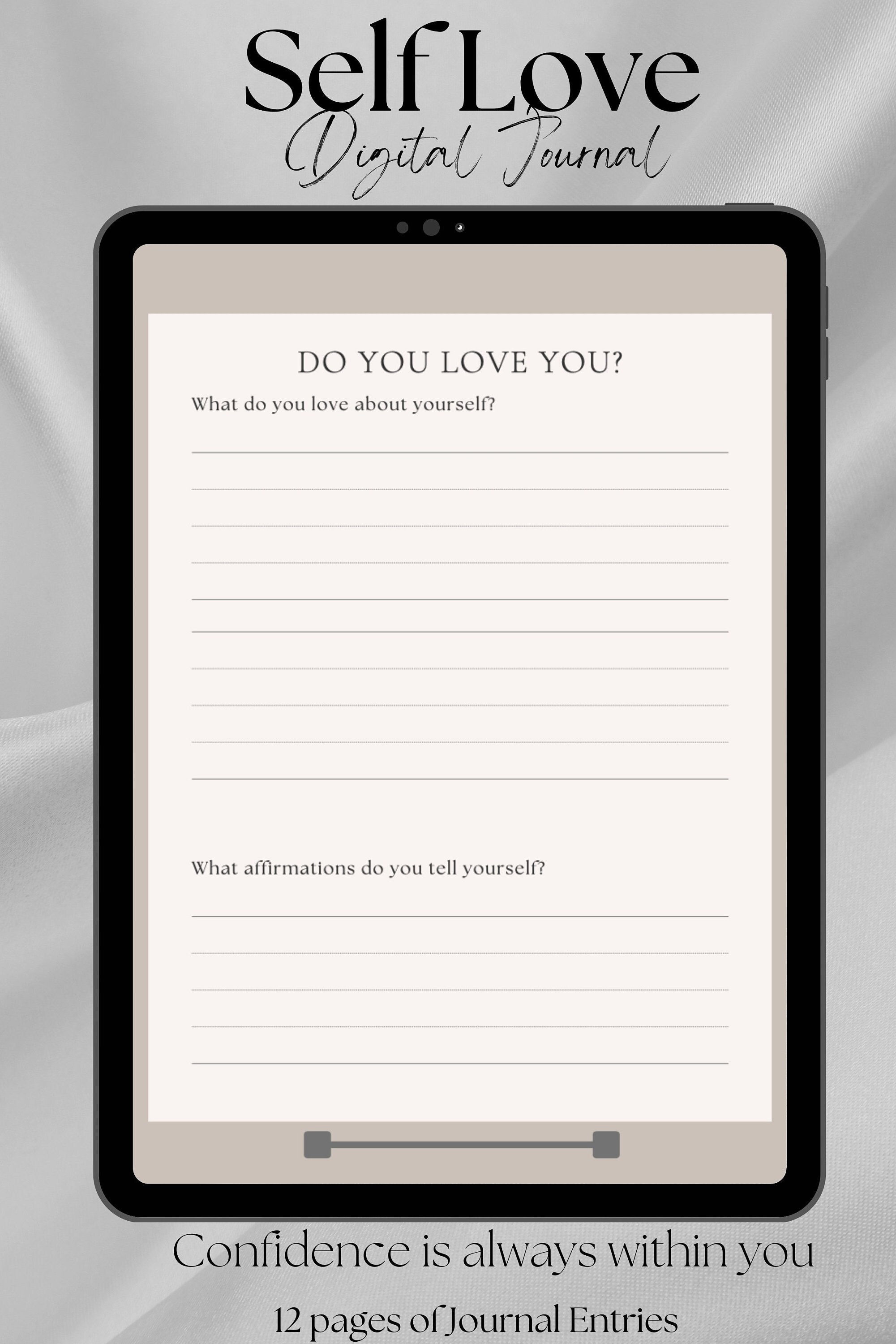 Self Love Digital Therapy Journal, Digital Journal for iPad Mental ...