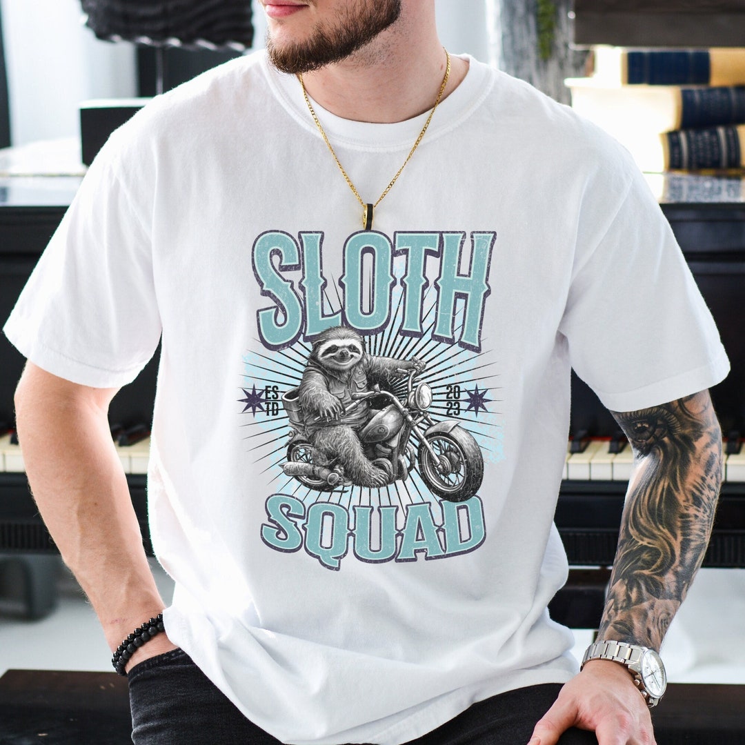 Sloth Gifts, Fun Sloth T-shirt, Sloth Tshirt, Crew Neck Tee, Father ...