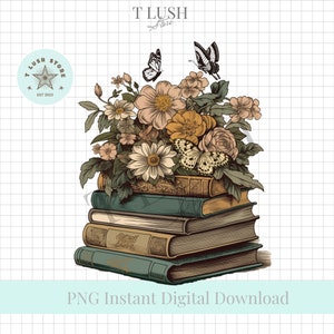 Book Lover PNG, Books Butterflies Svg, Bookish Sublimation Design, Book ...