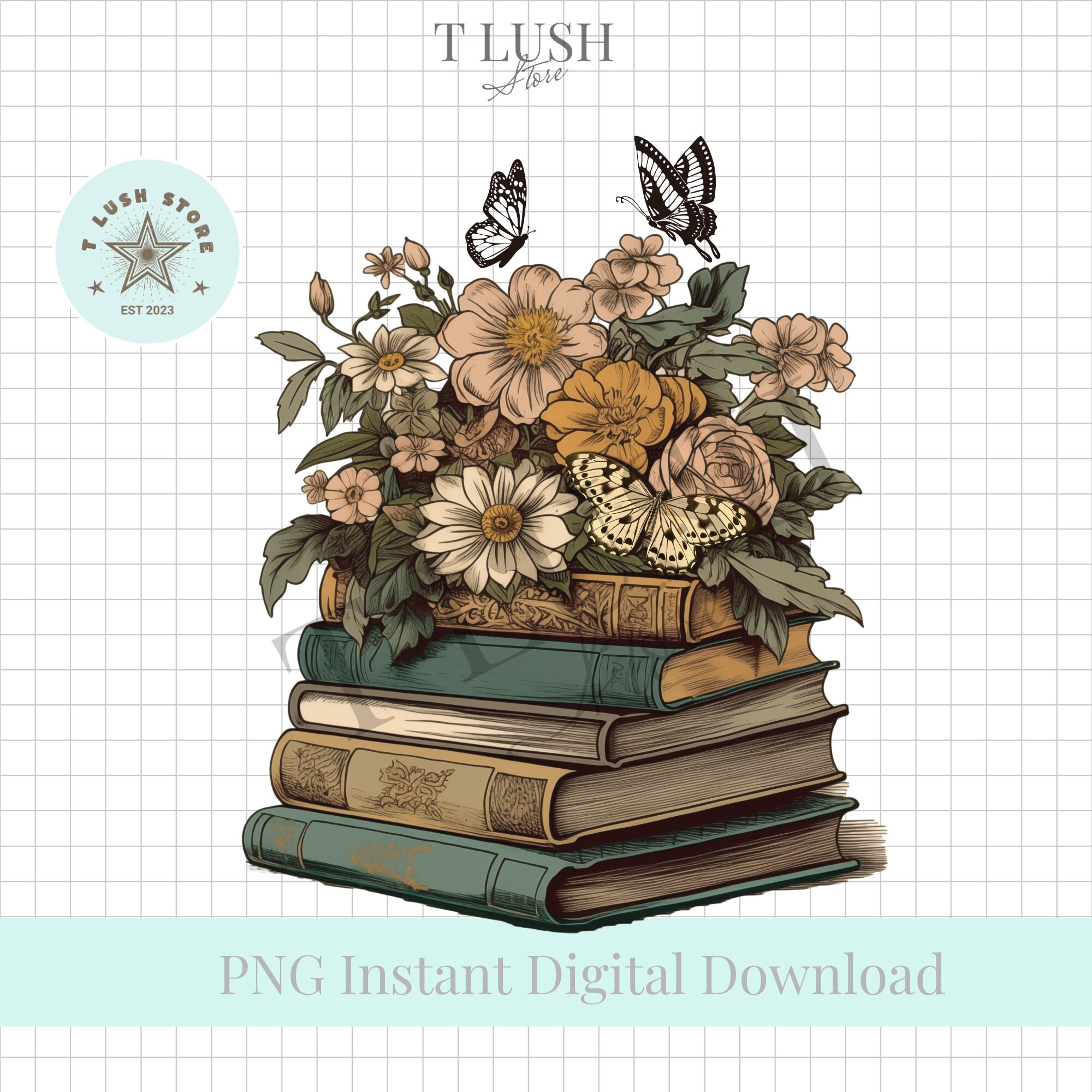 Book Lover PNG, Books Butterflies Svg, Bookish Sublimation Design, Book ...