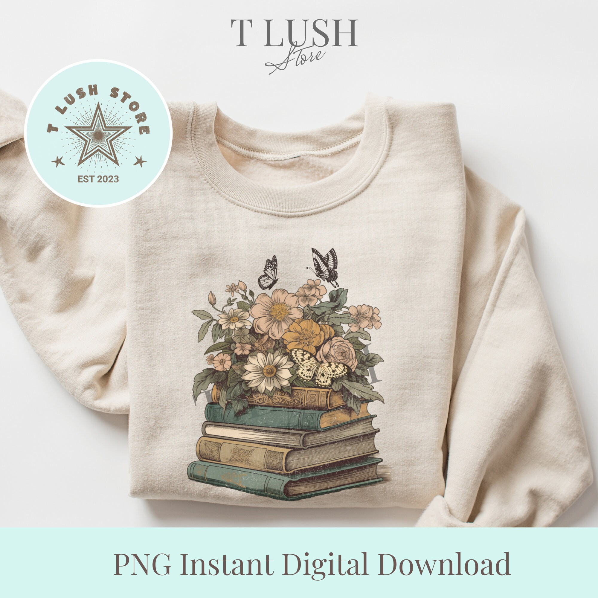 Book Lover PNG, Books Butterflies Svg, Bookish Sublimation Design, Book ...
