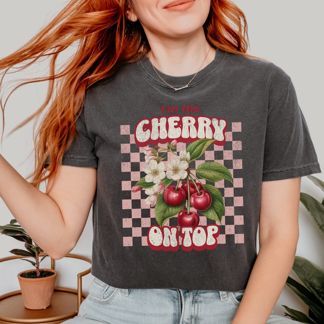 Vintage Inspired Cherries Tshirt for Women, Trendy Retro Cherry Shirt ...