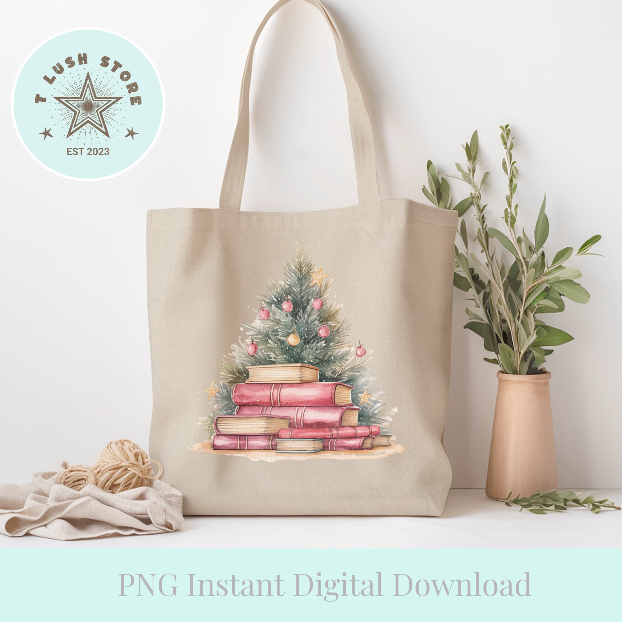 Christmas Book Tree Png, Book Lovers Christmas Png, Bookworm Christmas ...