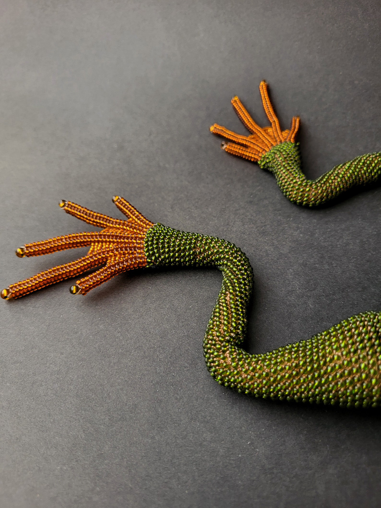 Frog Toad Handmade Beaded Bag, Green Orange Crocheted Amphibians Purse ...