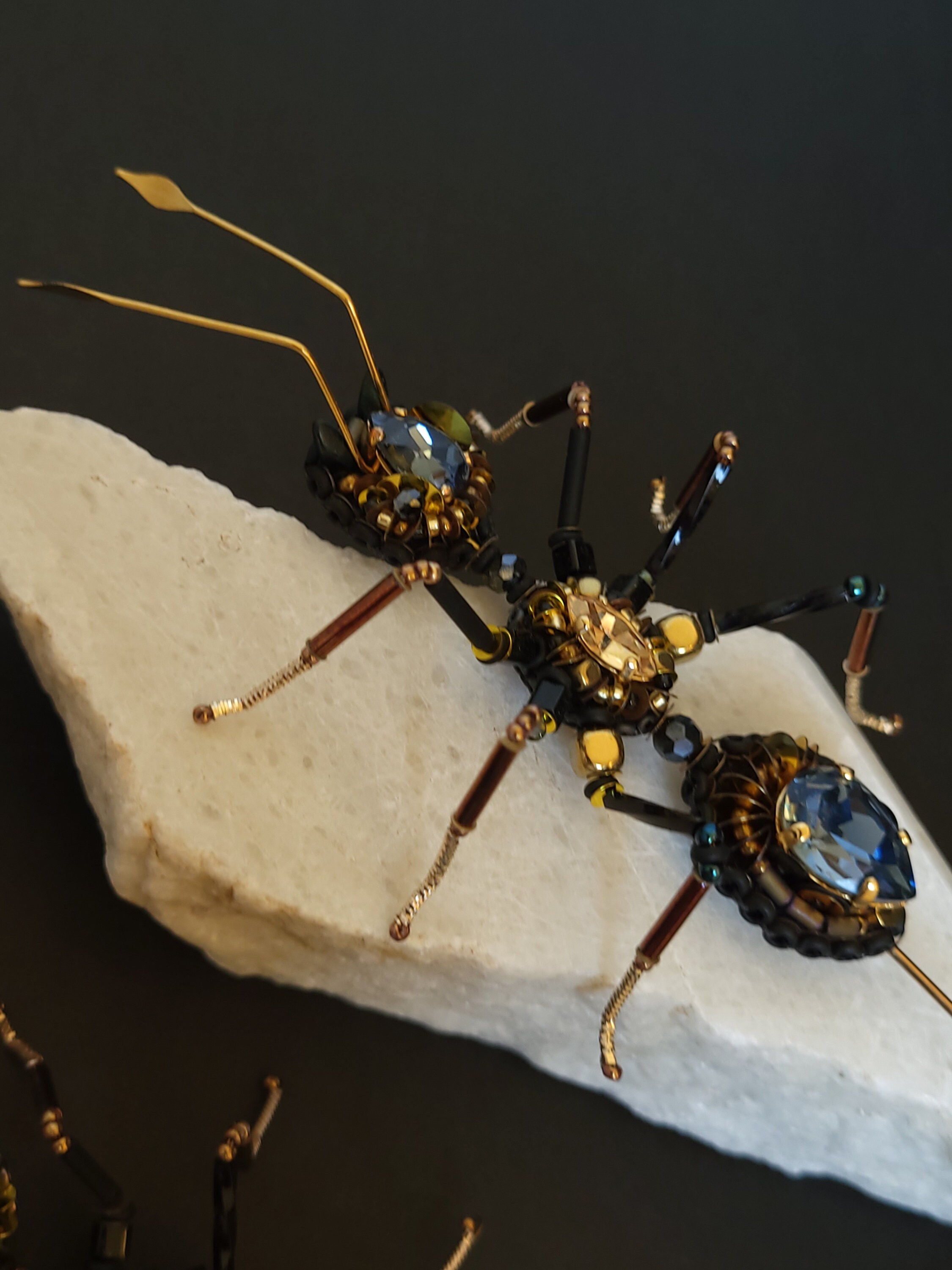 Red Blue Ant Brooch Pin Needle, Handmade Insect Bug Jewelry Unique ...