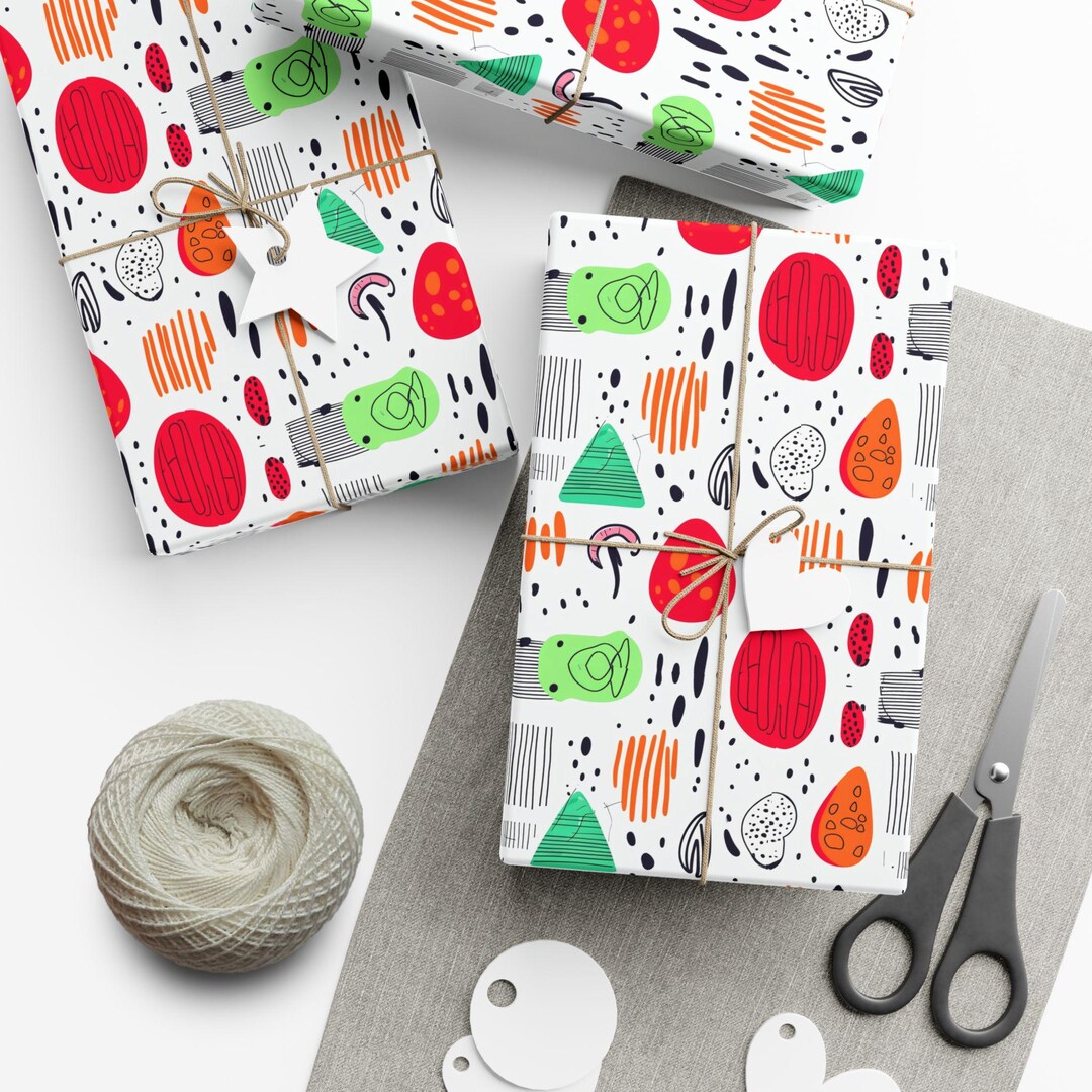 Colorful Gift Wrap Paper Set - Fun Wrapping Paper for Birthdays ...