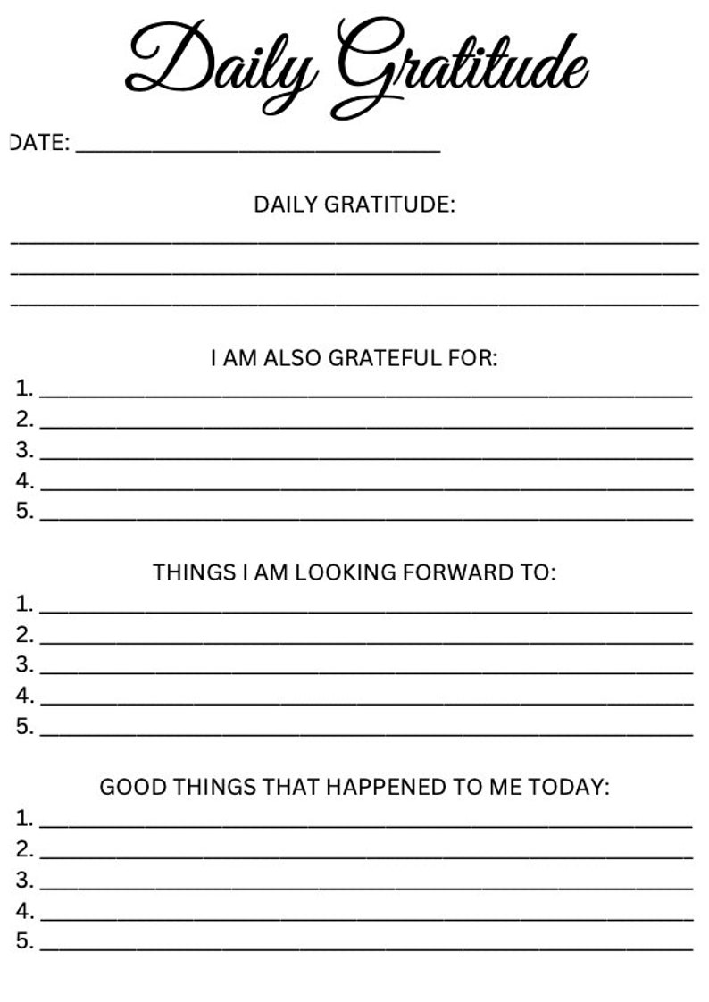 Daily Gratitude Journal Fillable Pages Gratitude Journal Grateful ...