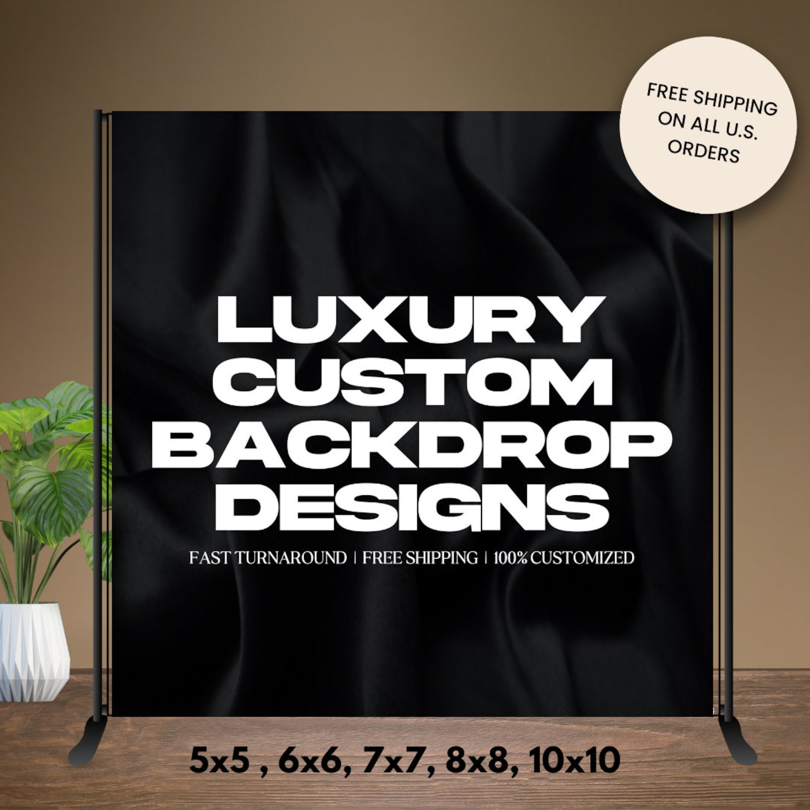 8x8 Square Photo Backdrop, Custom Banner, Seating Chart, Wedding ...