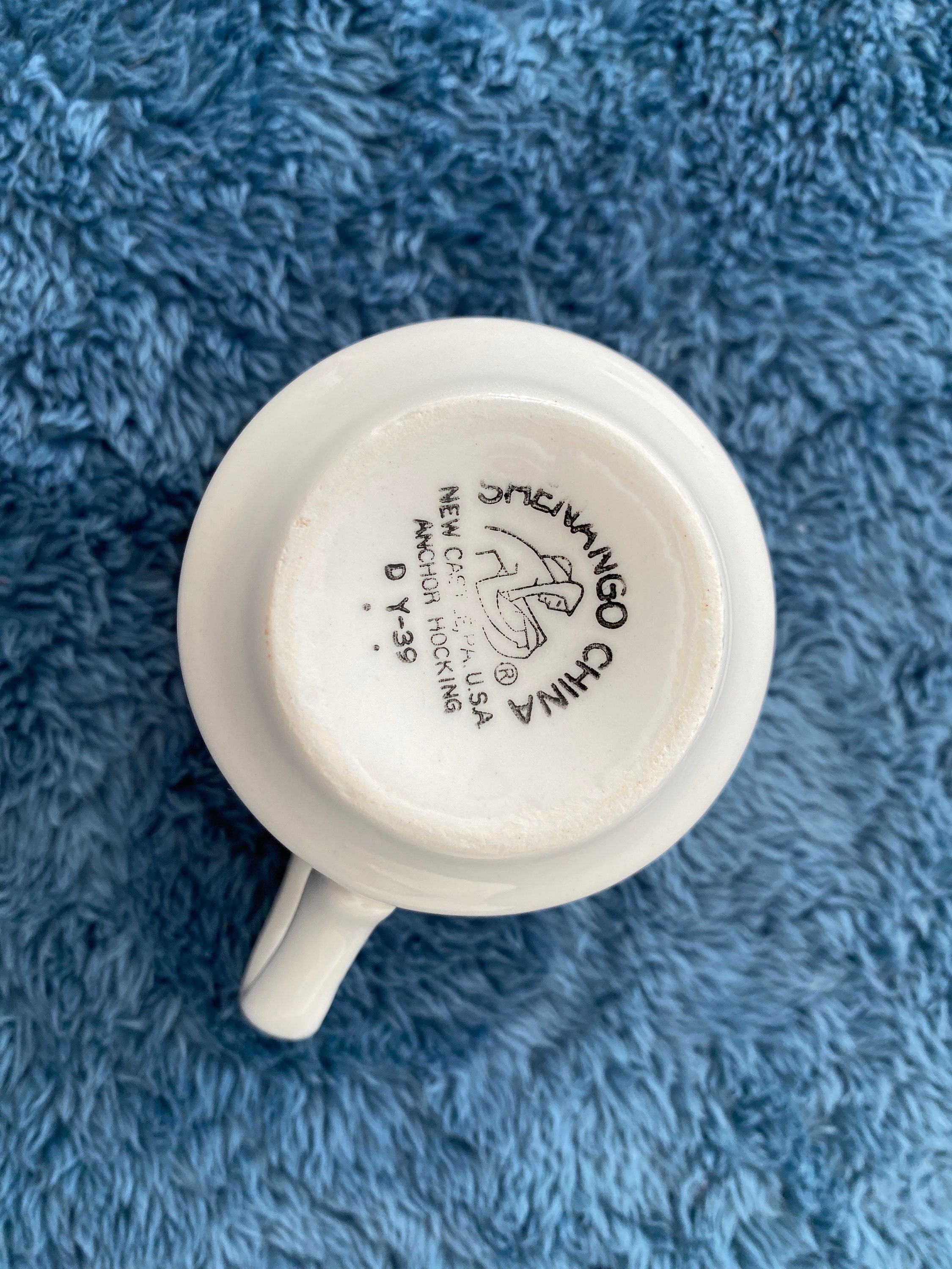 Vintage Shenango China Anchor Hocking Cup & Saucer Black Bands ...