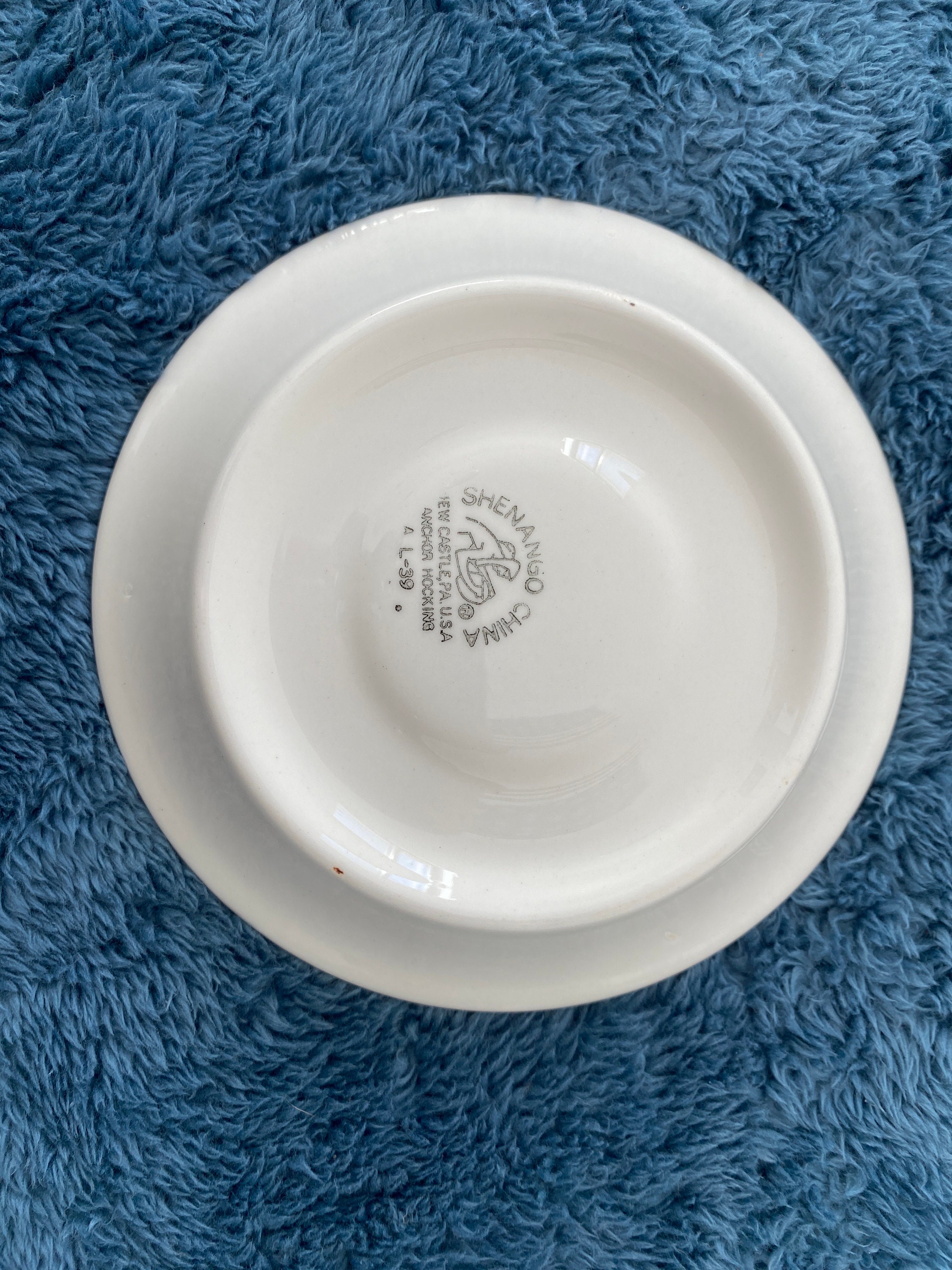 Vintage Shenango China Anchor Hocking Cup & Saucer Black Bands ...