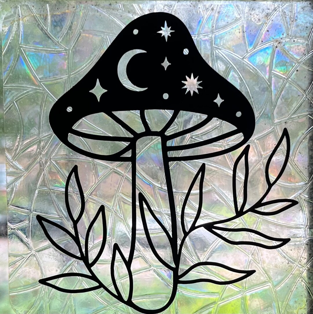 Rainbow Vinyl Window Sticker Window Cling Moons Celestial - Etsy