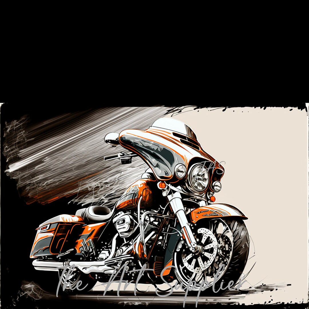 Modern Abstract Custom Motorcycle Art Print - Bold and Powerful Wall ...