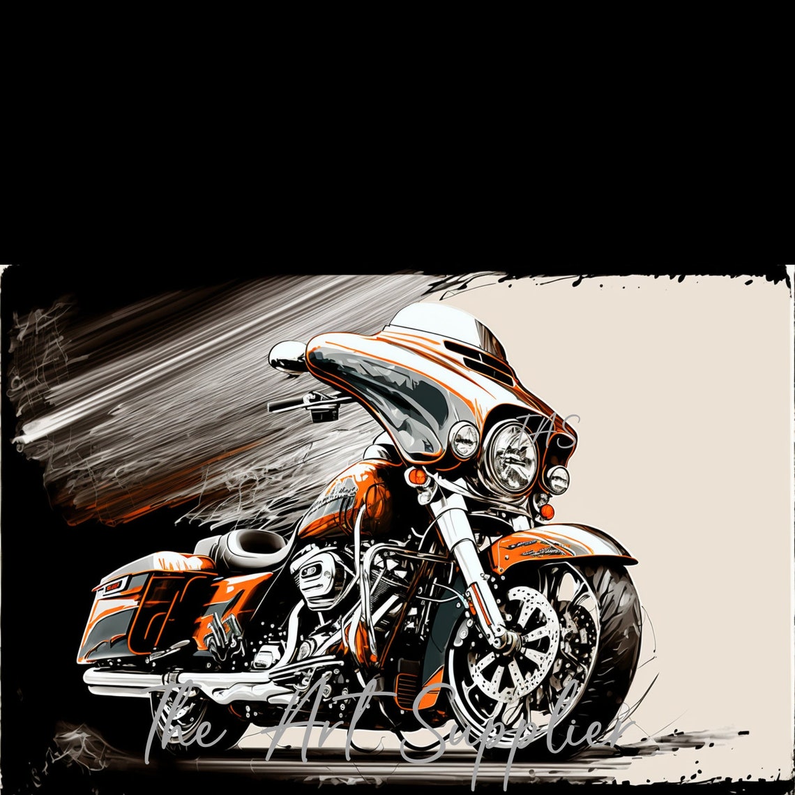 Modern Abstract Custom Motorcycle Art Print - Bold and Powerful Wall ...