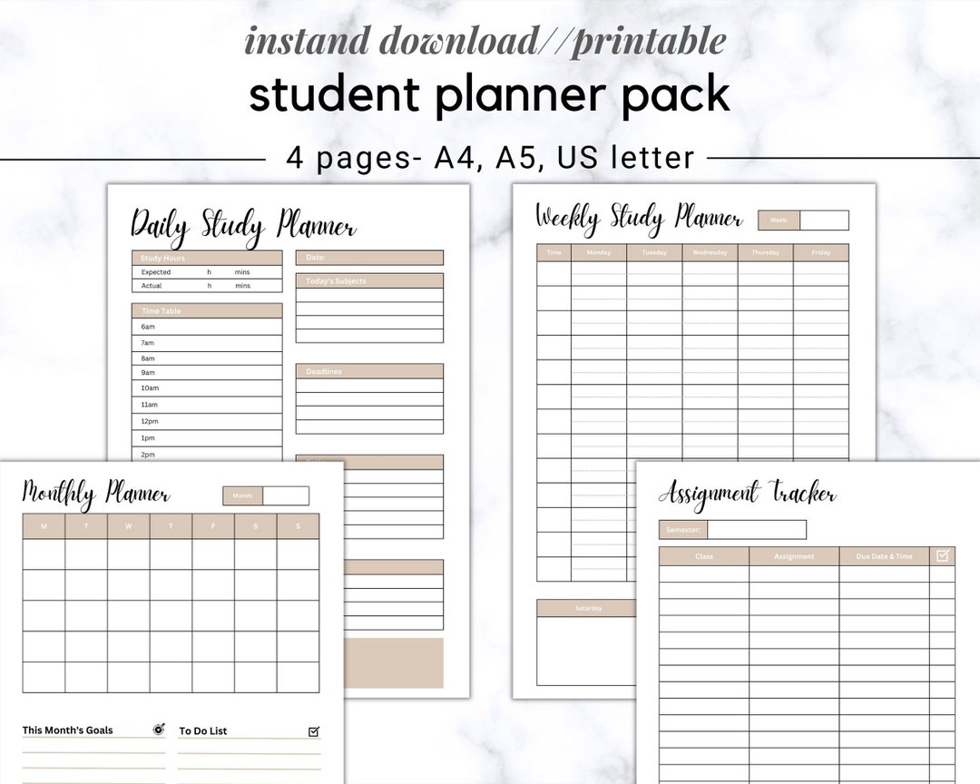 Printable Student Planner, Study Planner, Daily Planner 2023, iPad ...