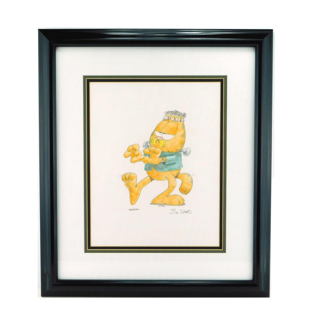 Rare ORIGINAL Pencil Art Frankenstein GARFIELD by Jim Davis Drawing ...