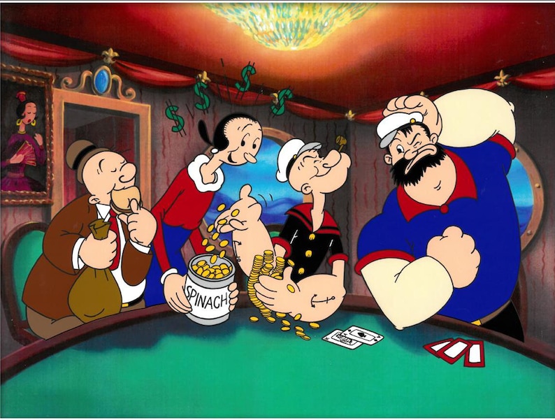 Popeye the Sailor Pro #1 Casino Night Hand-painted Cel & Signed Color ...