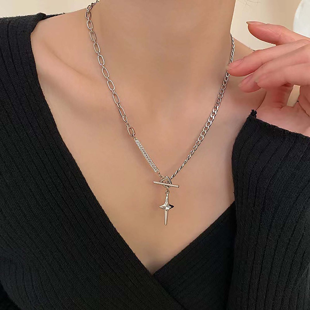 Y2K Diamond Star Pendants Necklacediamond Star Pendant - Etsy