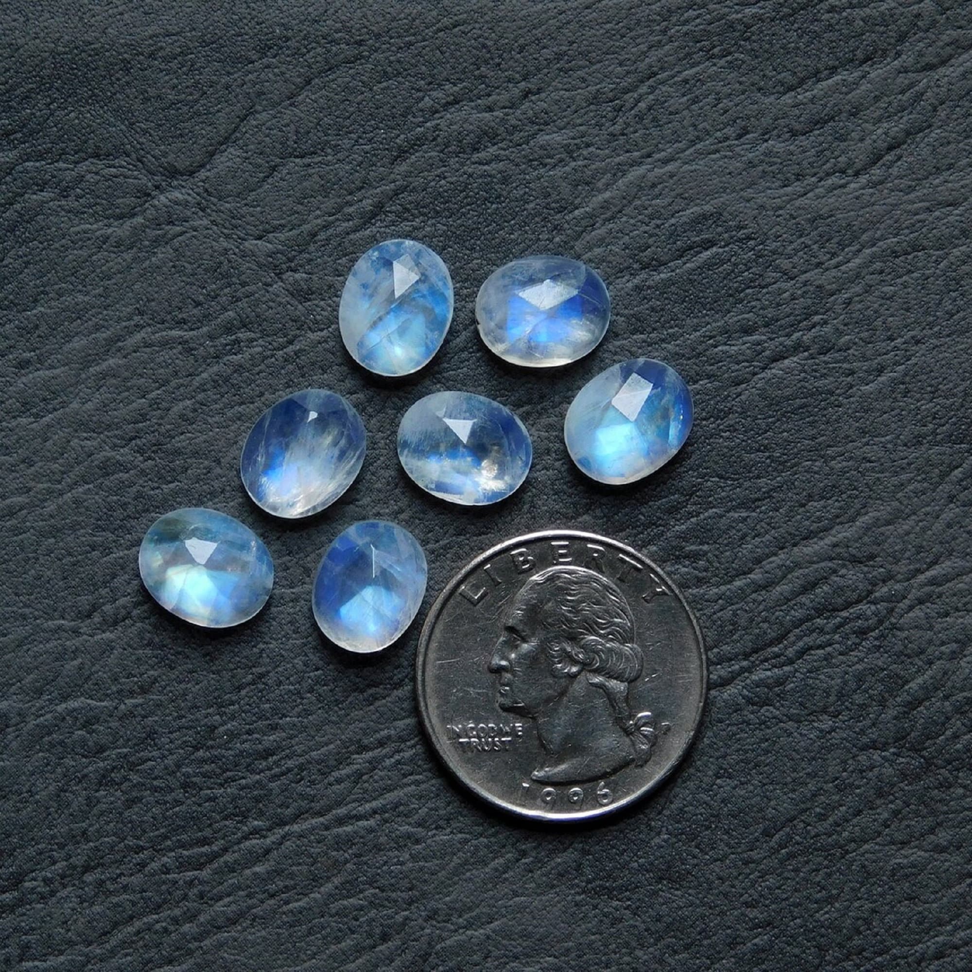Rainbow Moonstone Gemstone, Oval Shape, Faceted Rose Cut, Size 11x9 MM ...