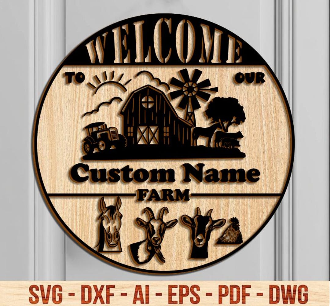 Custom Farm Name Door Sign Svg, Welcome to Our Farm Sign, Farm House ...