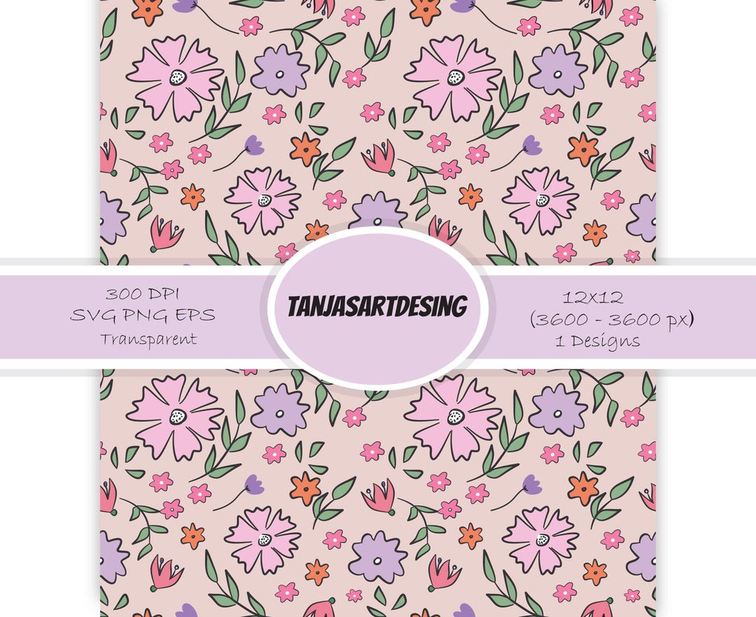Seamless Repeat Pattern SVG, Flower Background SVG, Flower Pattern SVG ...