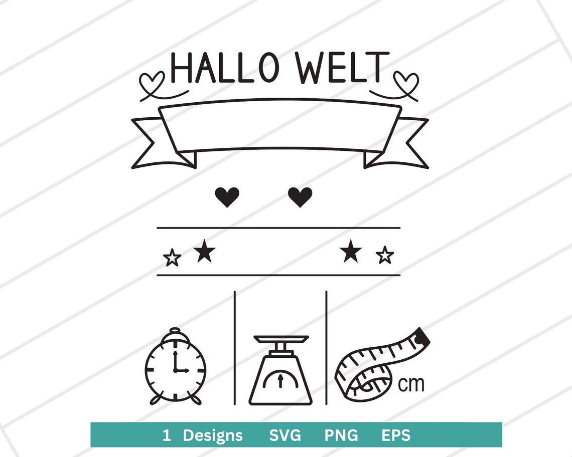 Baby Announcement SVG, Baby Birth Date SVG, Digital Download - Etsy