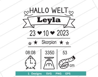 Baby Announcement SVG, Baby Birth SVG, Digital Download - Etsy