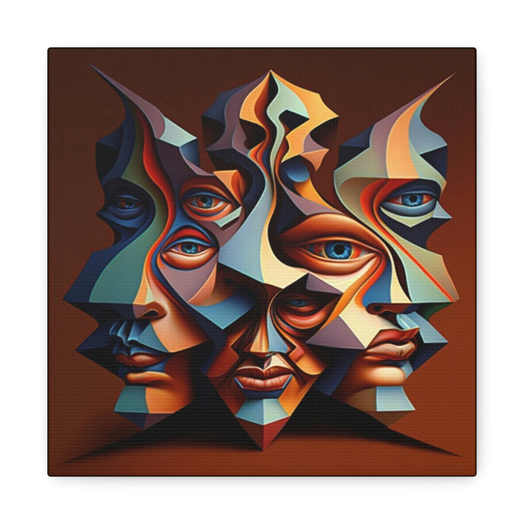 Surrealistic Faces Painting Print, Surrealism Art ,abstract Painting ...