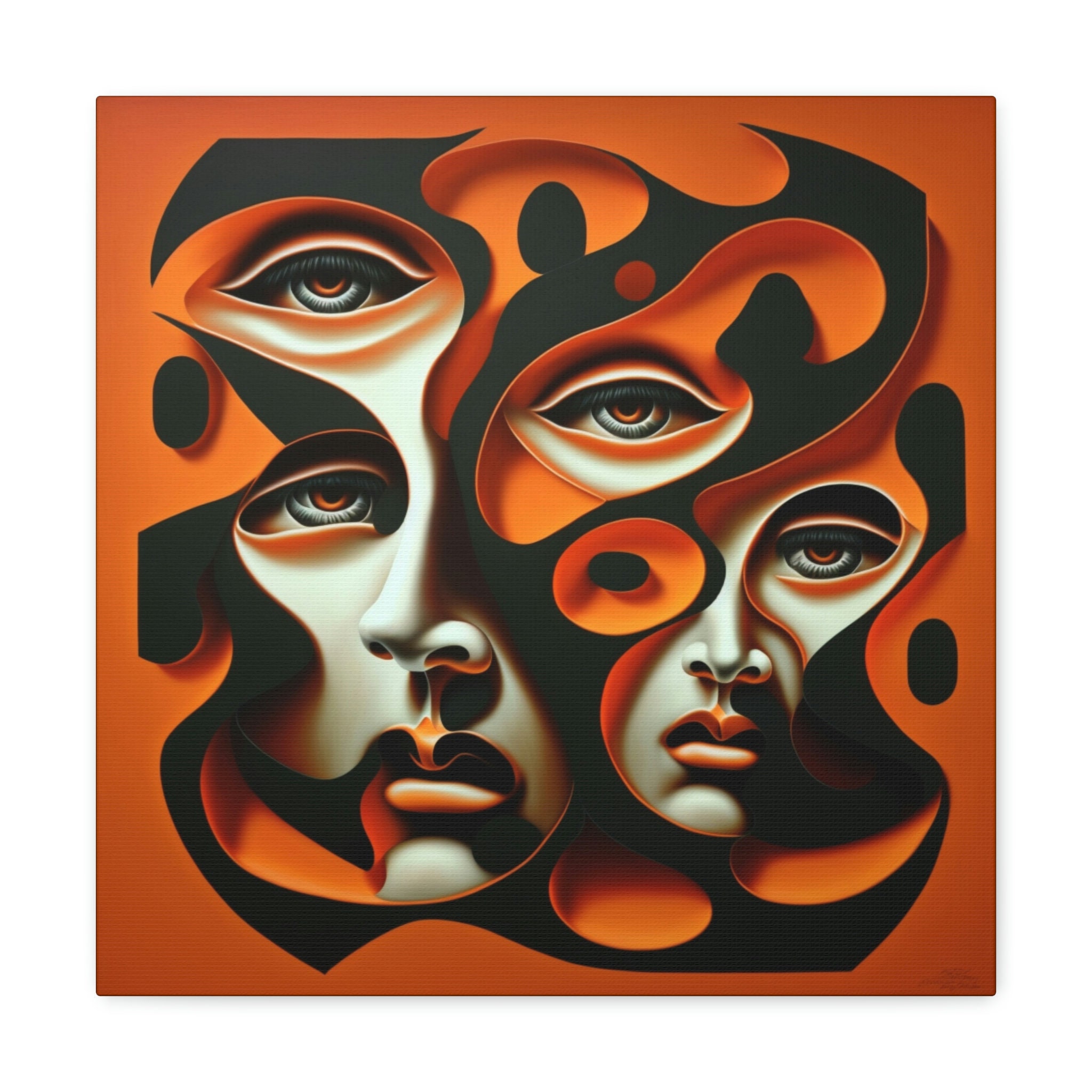 Surrealistic Faces Painting Print, Surrealism Art ,abstract Painting ...