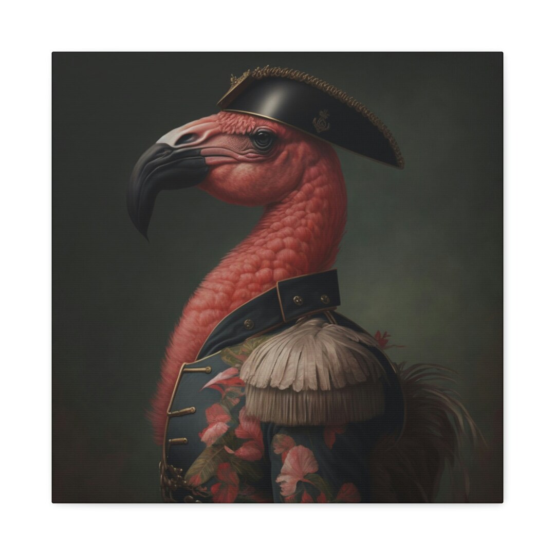 Renaissance Art Print, Flamingo Art Print, Flamigo Soldier Funny, Funny ...