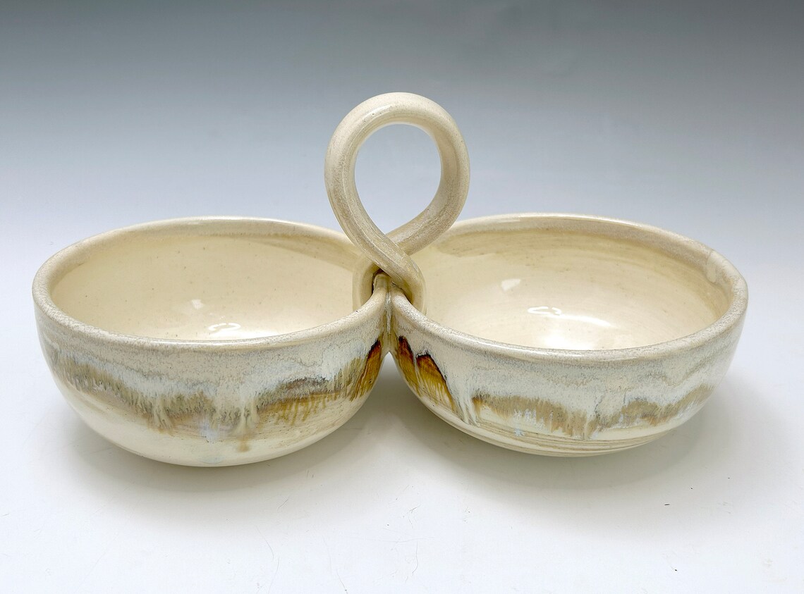 Connected Condiment Bowls / Serving Bowls / Bowls With Handles - Etsy