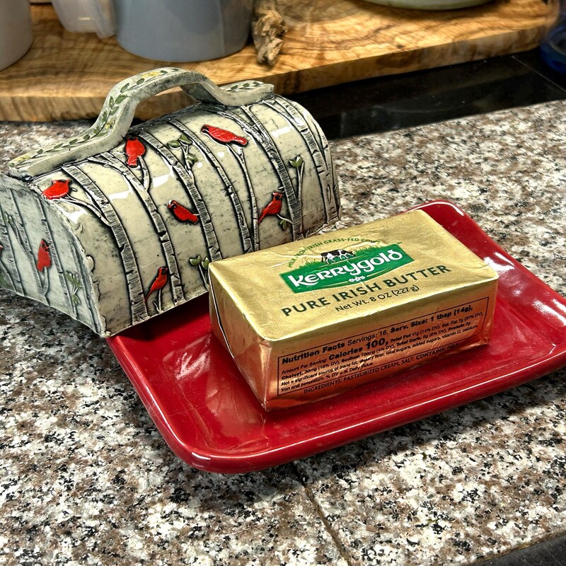Red Butter Dish - Etsy
