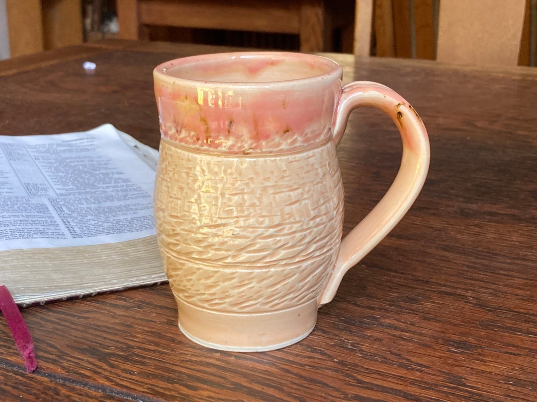 Large Pottery Mug With "chattered" Texture. Handmade. - Etsy