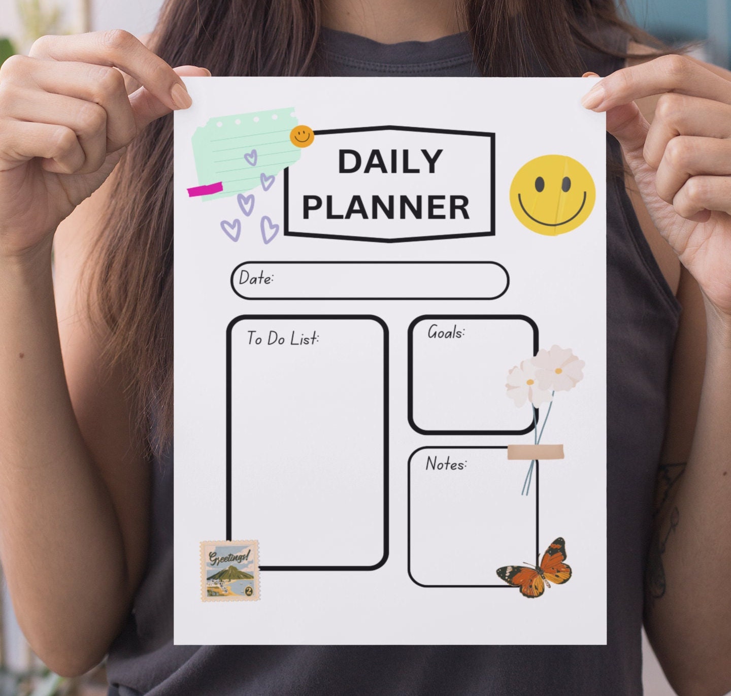 Daily Printable Planner for Schedule, Scrapbook Daily Planner for ...