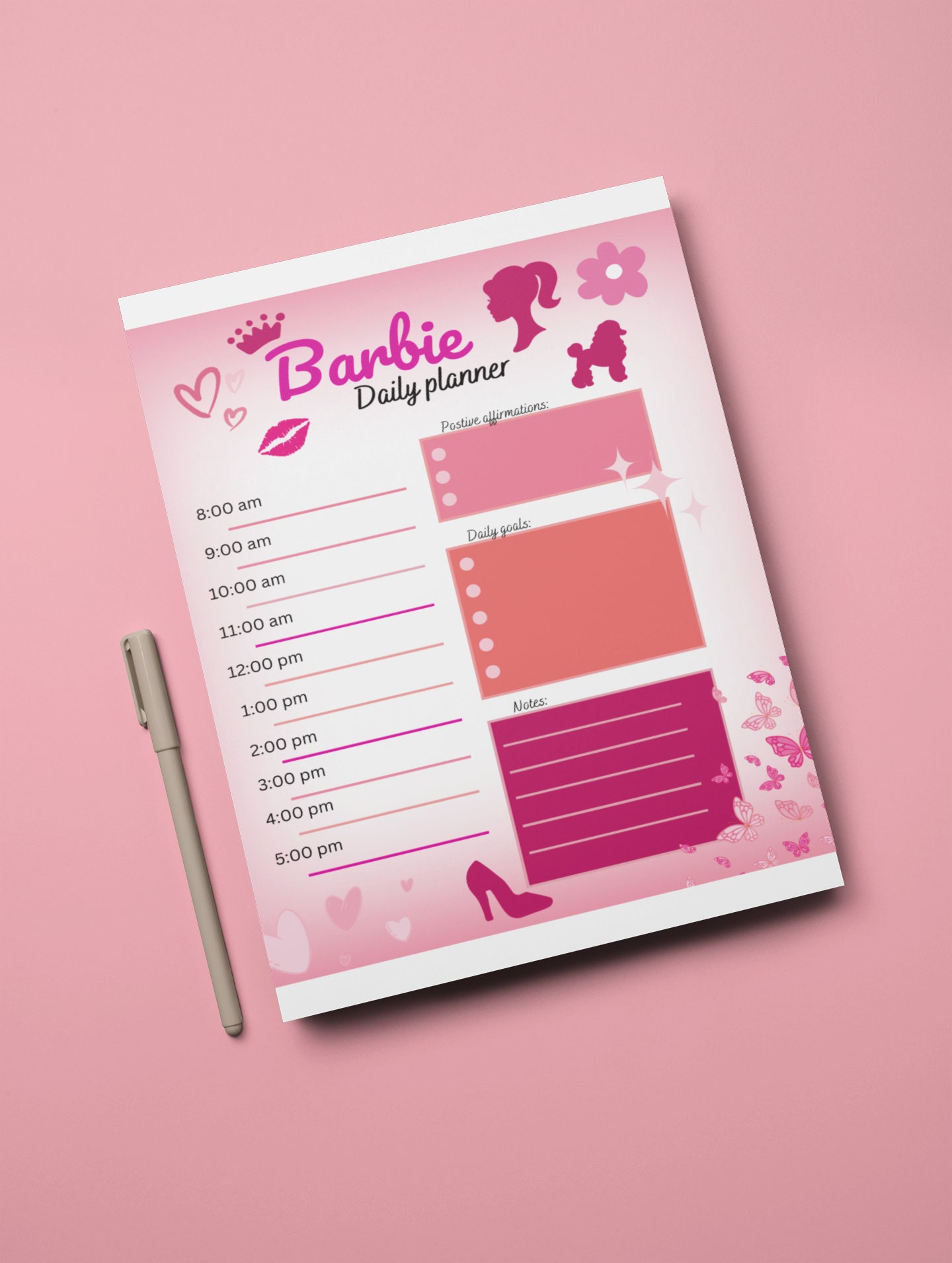 Barbie Doll Planner for Girl Pink Barb Planner for Daughter - Etsy