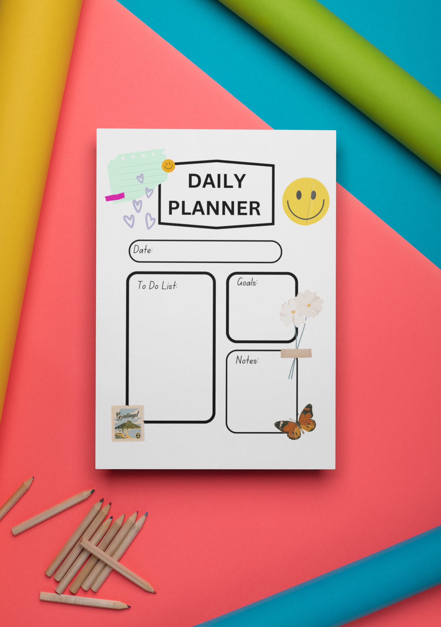 Daily Printable Planner for Schedule, Scrapbook Daily Planner for ...