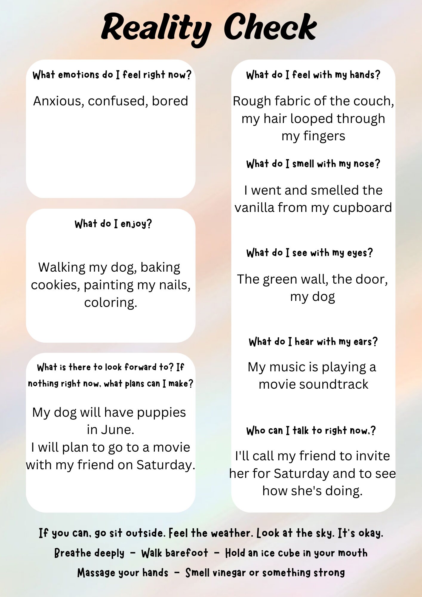 Depersonalization/dissociation Mental Health Worksheet - Etsy