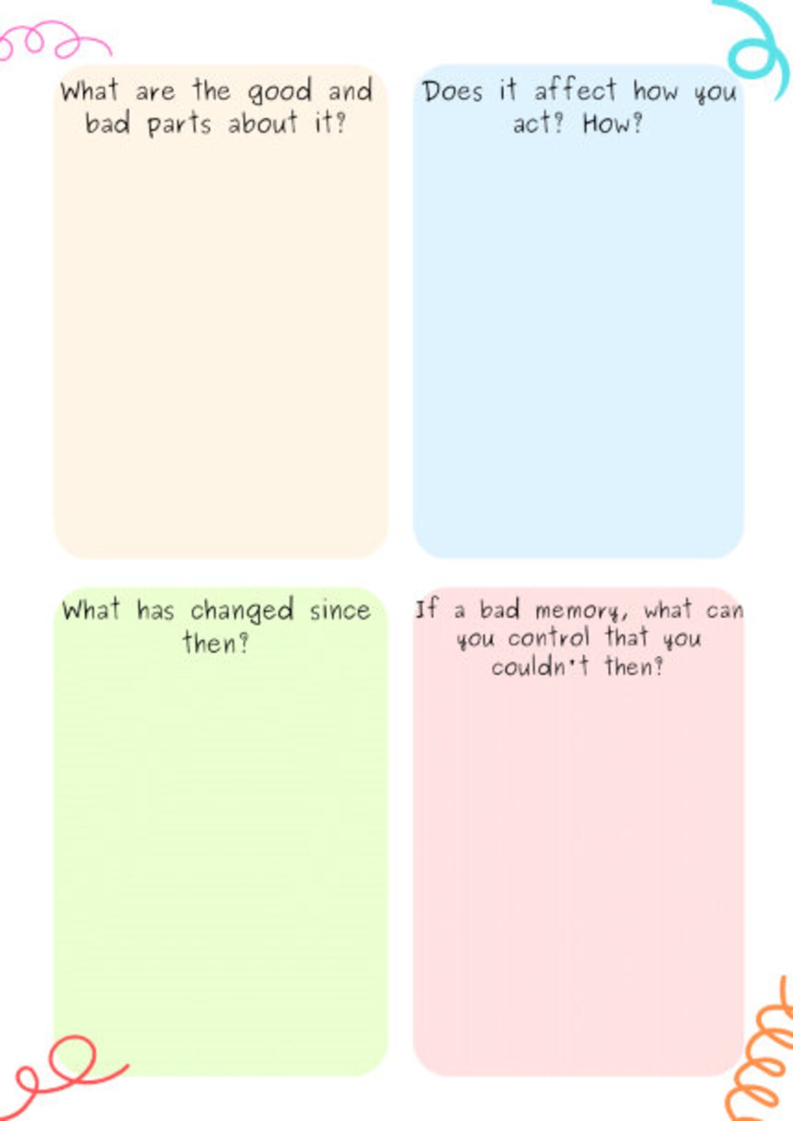 Sorting Through a Memory Therapy Mental Health Worksheet - Etsy