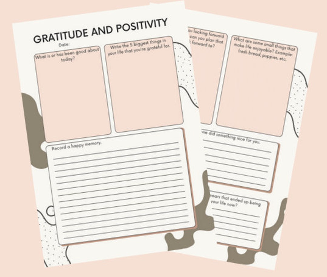 Gratitude and Positivity Mental Health Digital Worksheet - Etsy